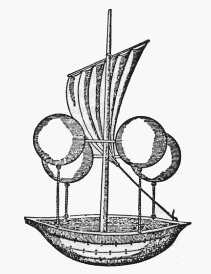 Francesco de Lana's design for an aerial ship, 1670